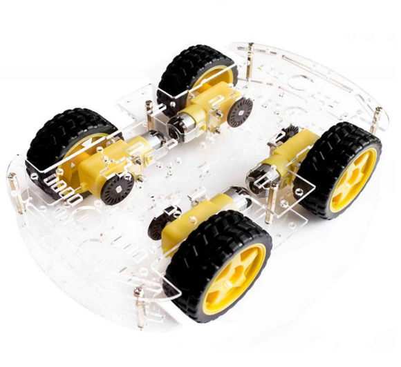 4WD Smart Robot Car Kit – 4 Wheel Acrylic Chassis – RoboshopBD
